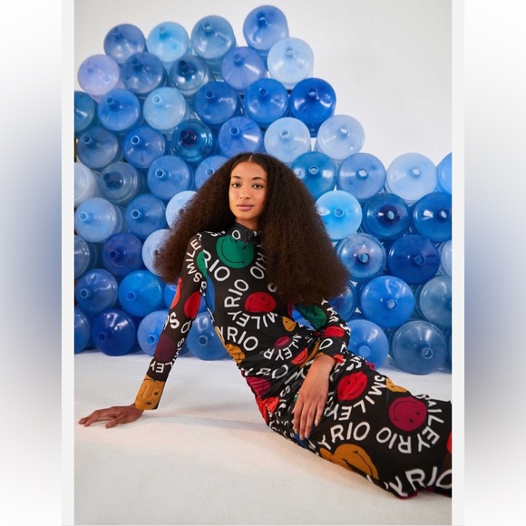 FARM Rio | Dresses | Farm Rio X Smiley Type Smiley Rio Tulle Ruched ...